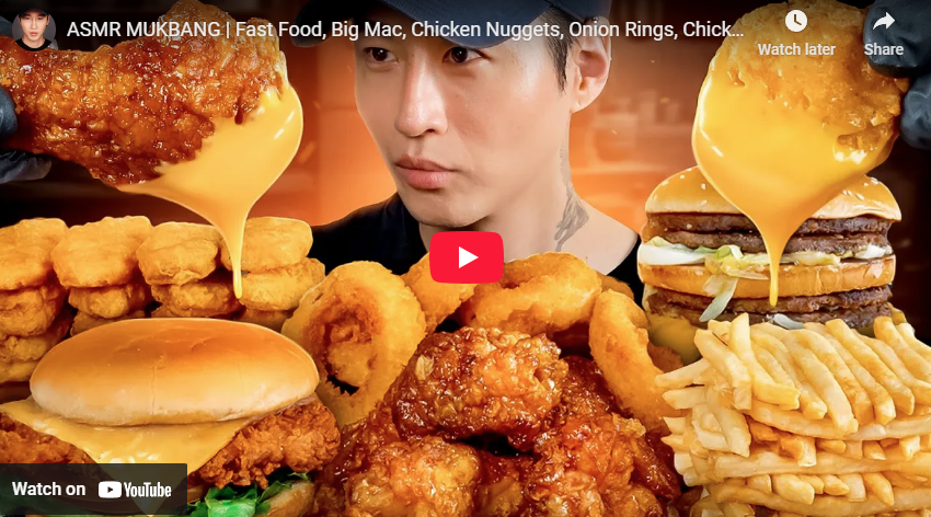 ASMR MUKBANG | Fast Food, Big Mac, Chicken Nuggets, Onion Rings ...